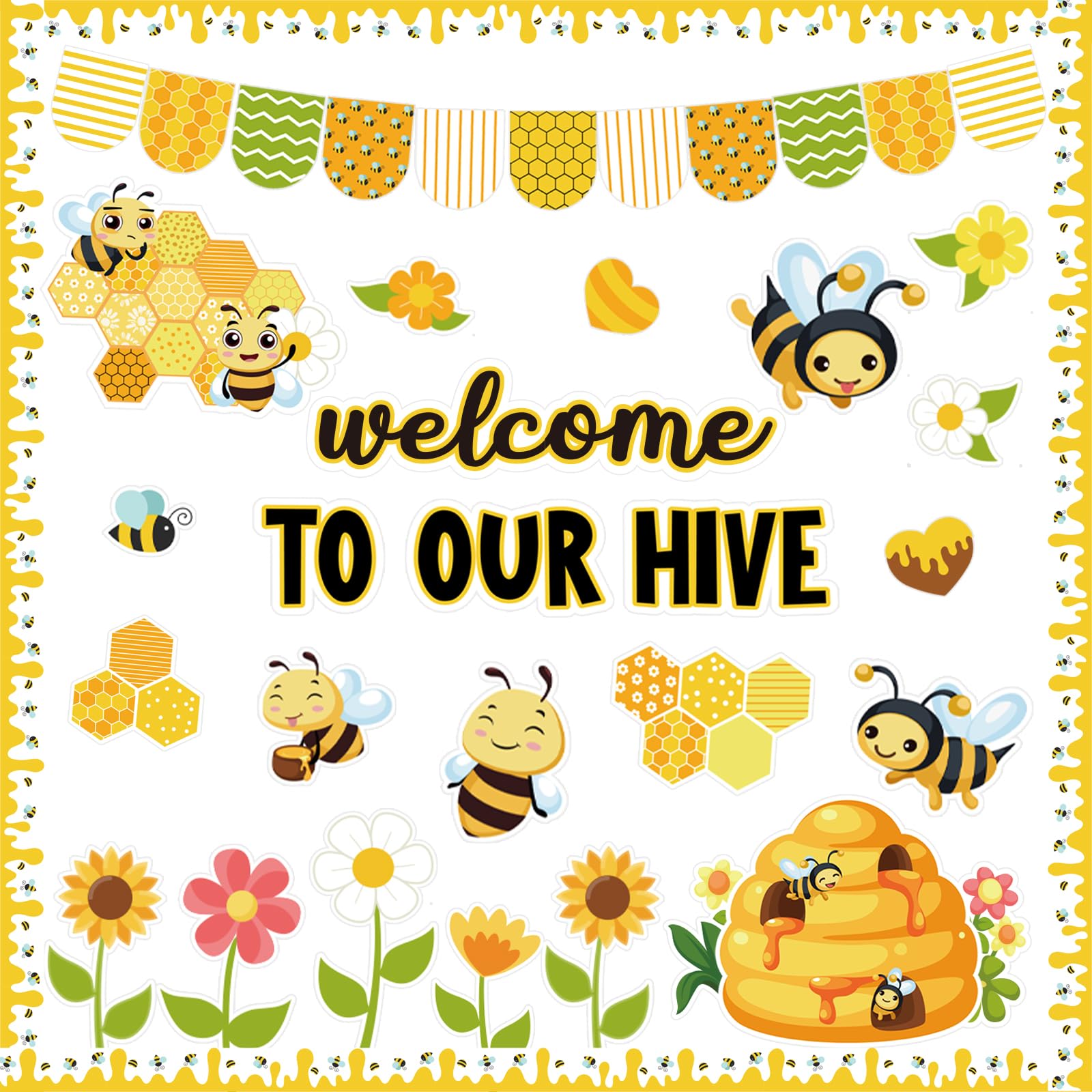 Mua Bee Bulletin Board Decorations Welcome Classroom Decor, 66Pcs ...