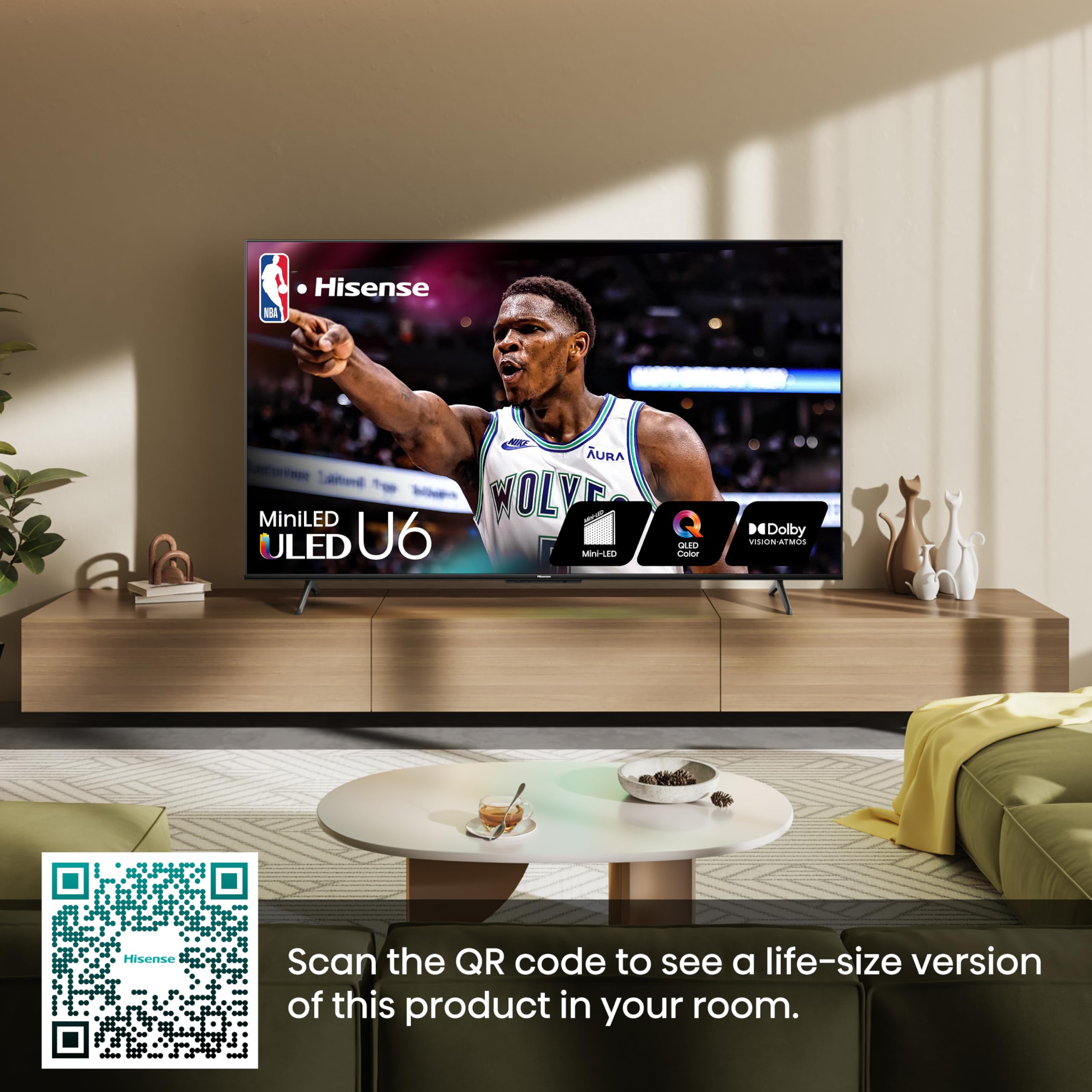 Hisense 55-Inch Class U6 Series Mini-LED ULED 4K UHD Google Smart TV ...