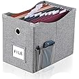 Amazon.com: Shouldin Linen File Boxes 1-Pack with Metal Sliding Rail ...