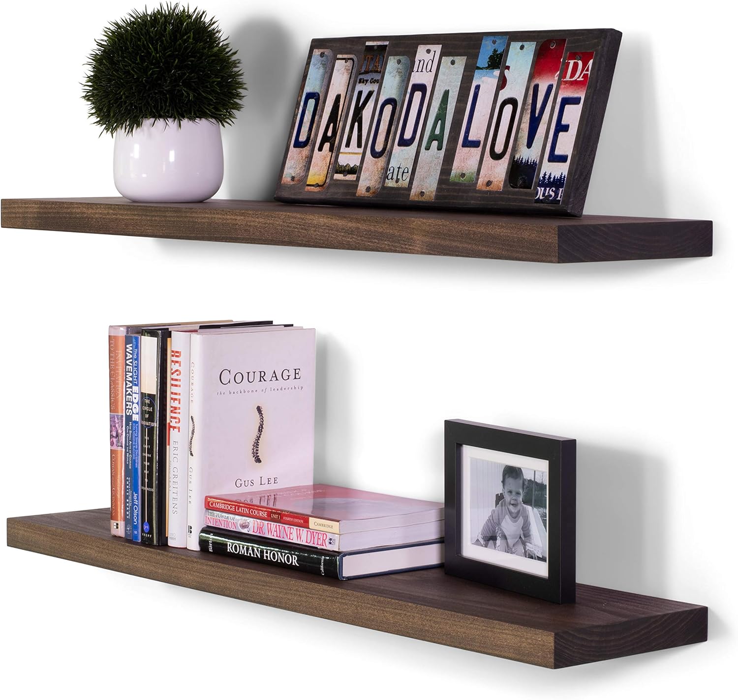 Amazon.com: DAKODA LOVE Floating Shelves | Clean Edge | Solid Hardwood ...