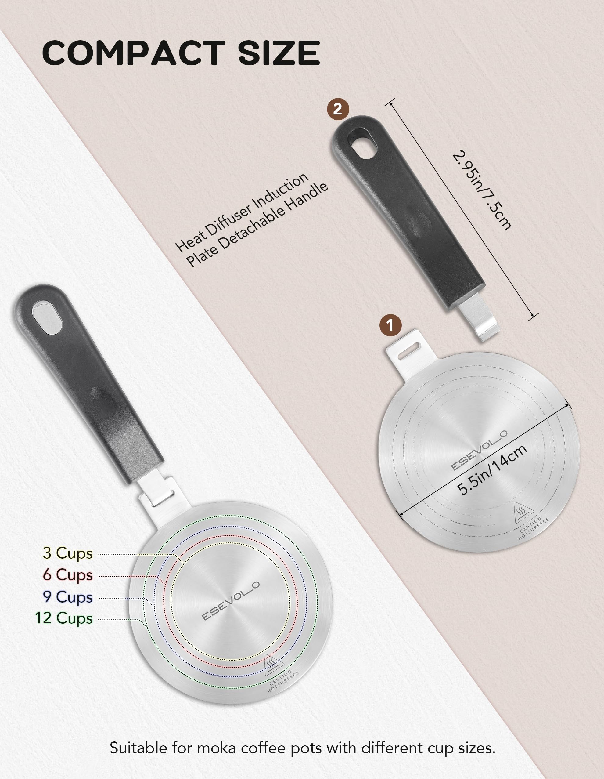 Mua ESEVOLO Induction Adapter Plate Detachable, 5.5 Inch Stainless ...