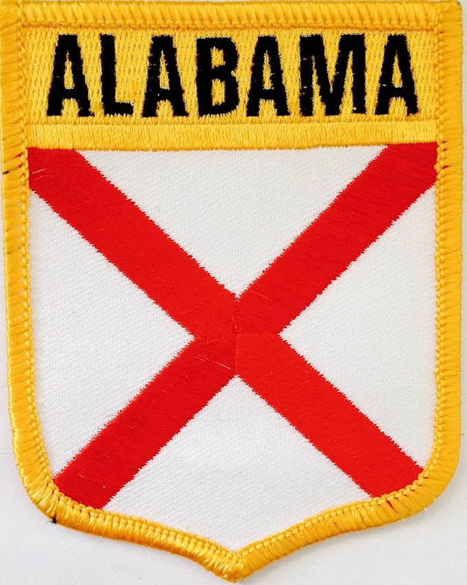 Amazon.com: Alabama State Flag Shield (Standard Colors) Embroidery ...