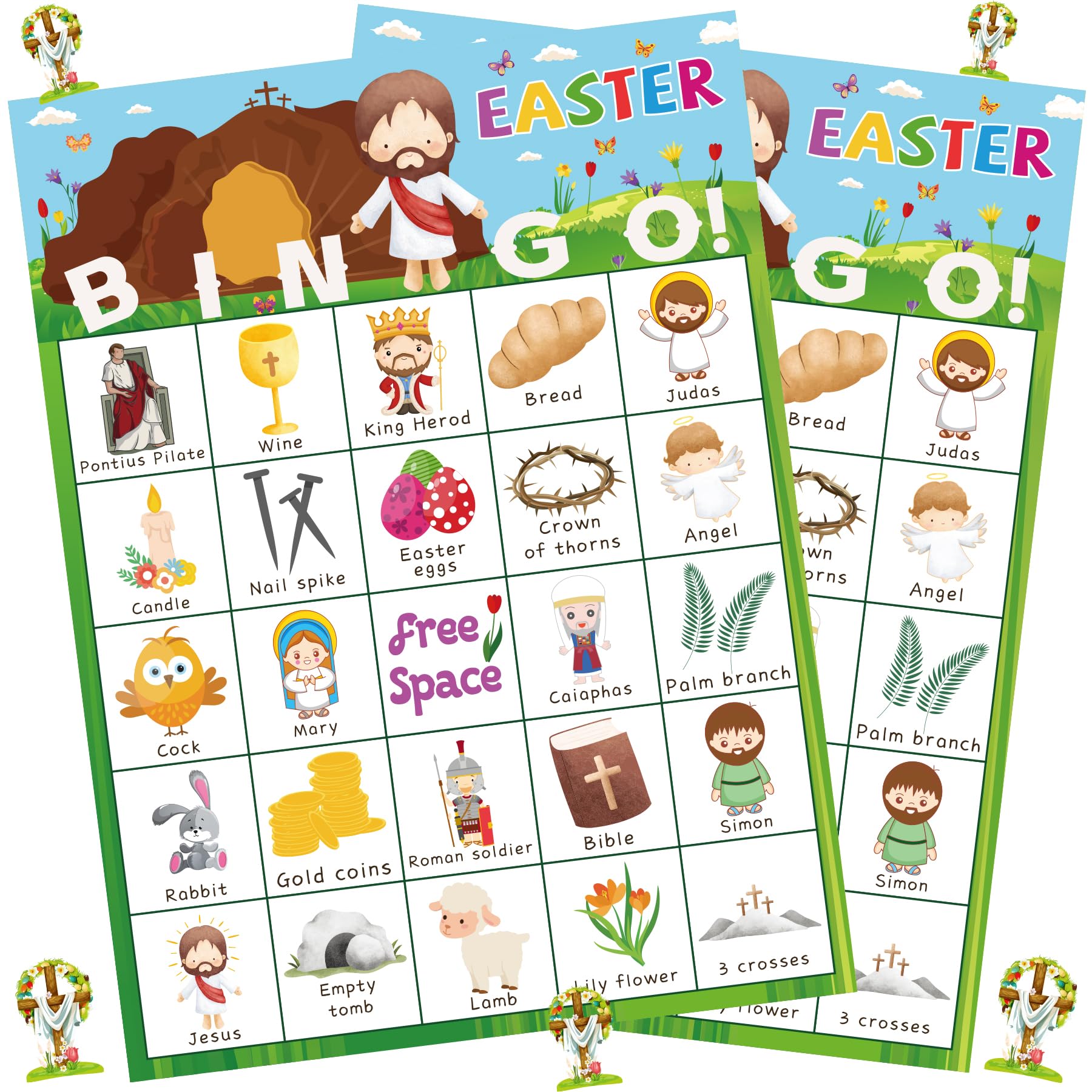 ViLeo Easter Religious Bingo Cards with 24 Christian Easter Bingo ...