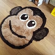 Cheeky Monkey Non Slip Machine Washable Sheepskin Style Kids Rug. Size ...