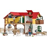 Amazon.com: Schleich Farm World Bull Riding with Cowboy 10-piece ...