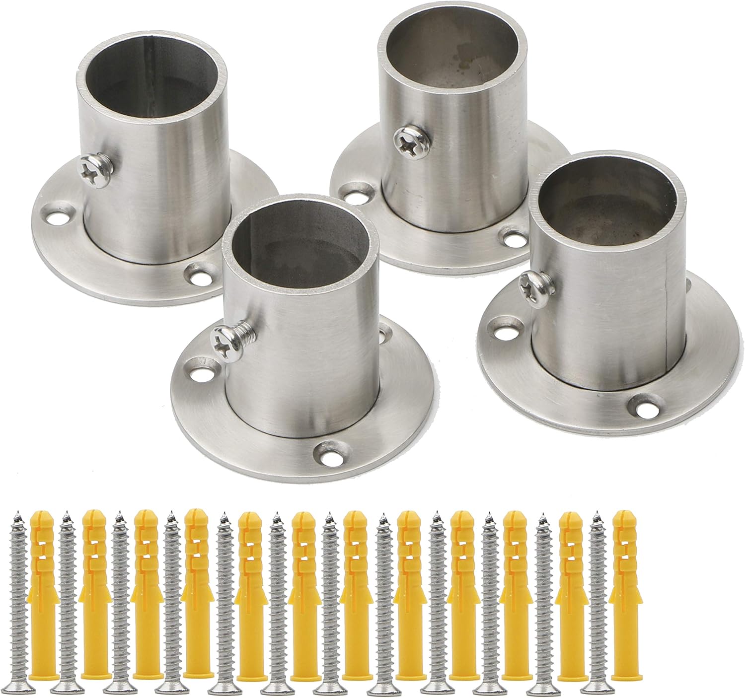 Amazon.com: Pxyelec Stainless Steel Closet Rod Flange Holder for ...