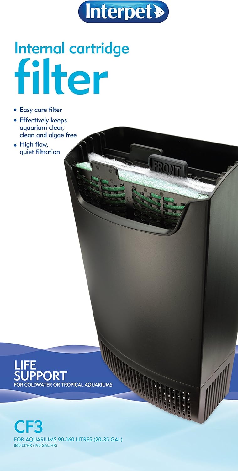 Interpet Internal Aquarium Fish Tank Cartridge Filter, CF3, Cleans ...