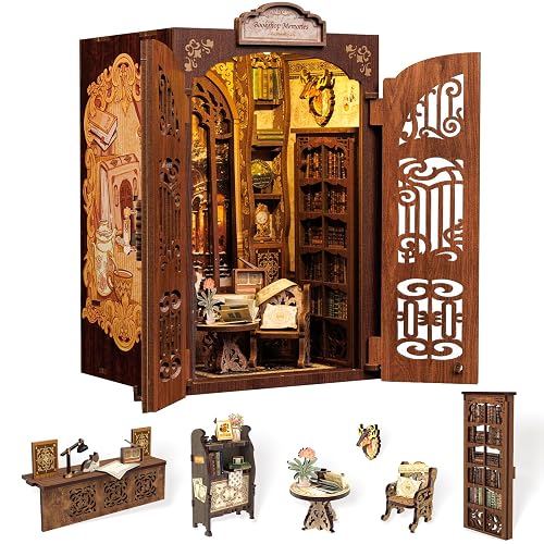 Cutefun Book Nook Kit - DIY Miniature Dollhouse Kit for Bookshelf, Book ...