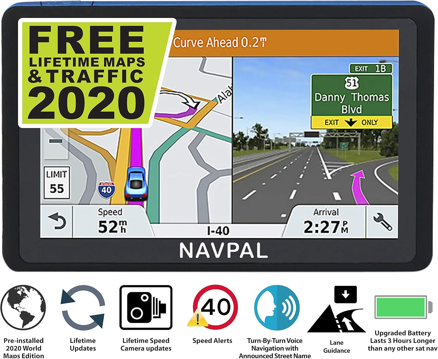 BLUETOOTH SAT NAV (7 INCH) UK EUROPE EDITION 2022 (FREE Lifetime ...