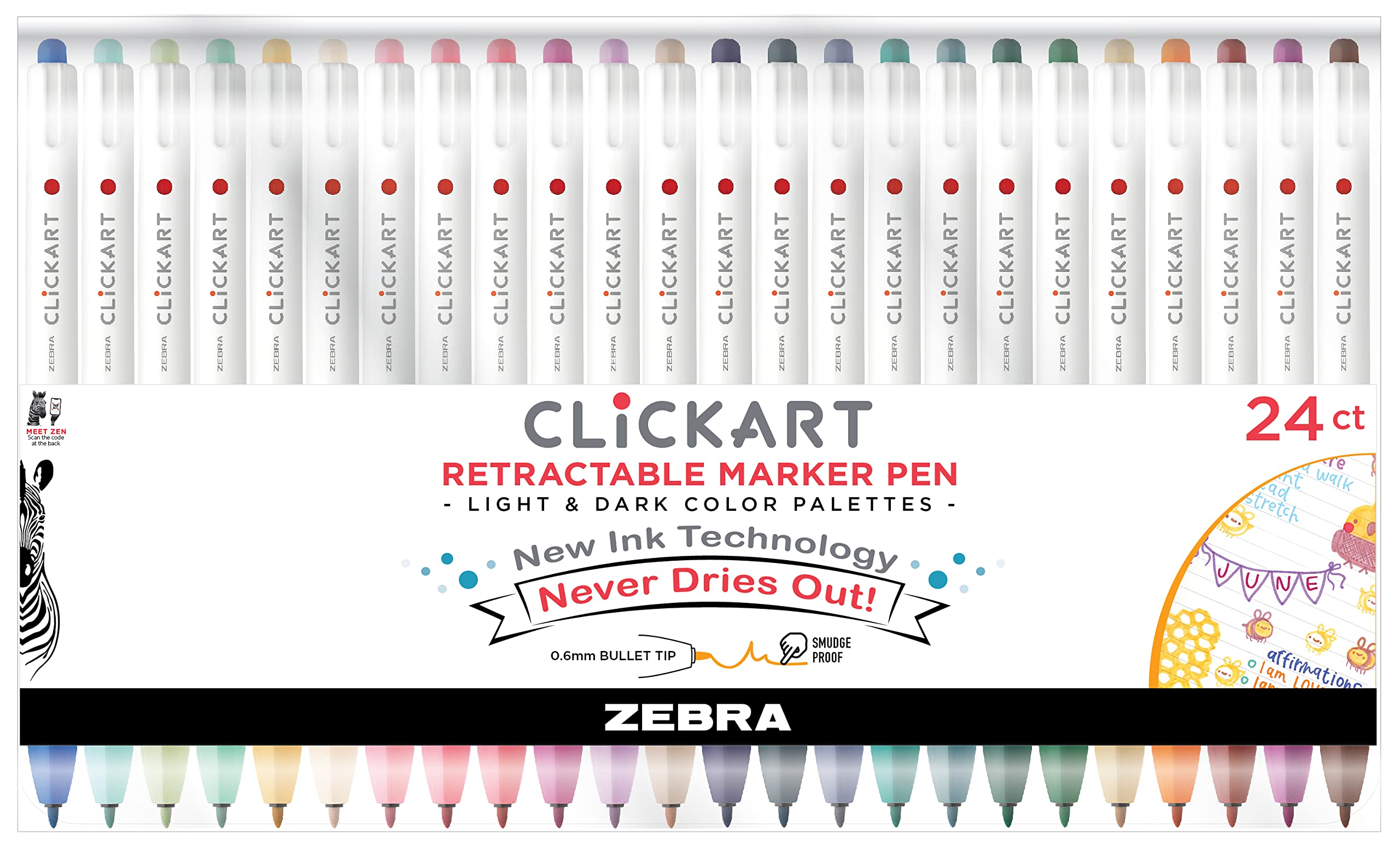 Mua ClickArt Retractable Marker Pen, Fine Point, 0.6mm, Assorted Light ...