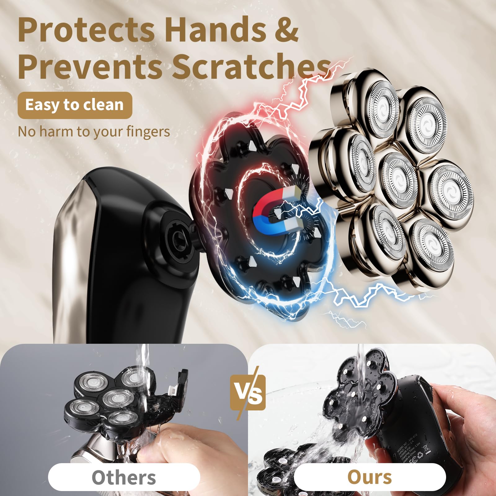 Mua Detachable Head Shavers, SHPAVVER 5-in-1 Electric Razor IPX7 ...