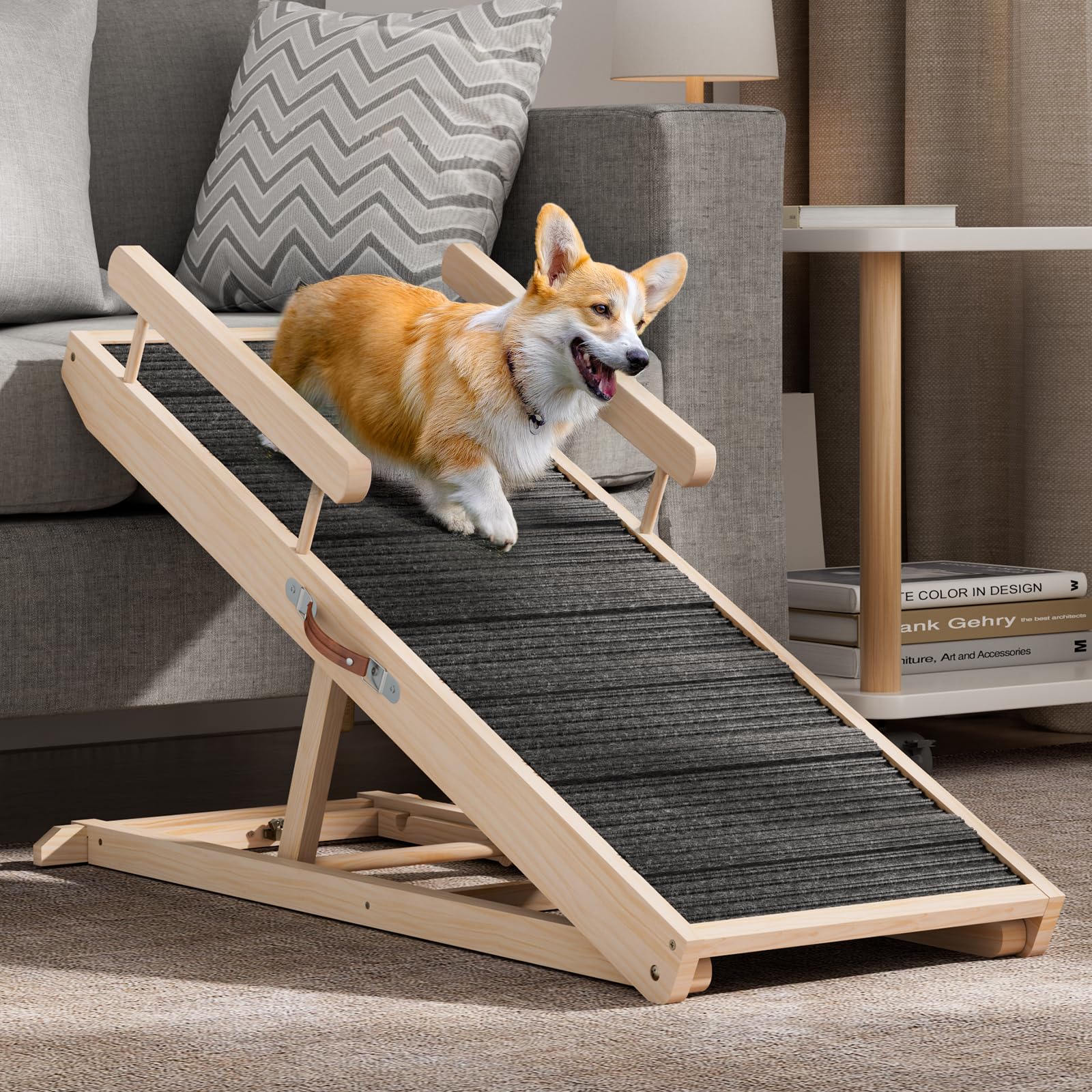 Chuiendi Dog Ramp for Bed, Couch, Car, Folding Pet Ramps 44.48" Long ...