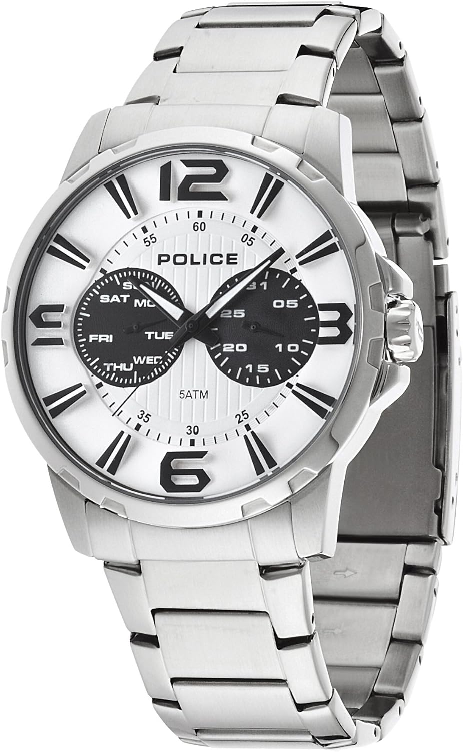 Police Men's Quartz Watch with White Dial Chronograph Display and ...