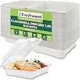 Amazon.com: Freshware Compostable Clamshell Take Out Food Containers [9x9" 50-Pack] Disposable ...