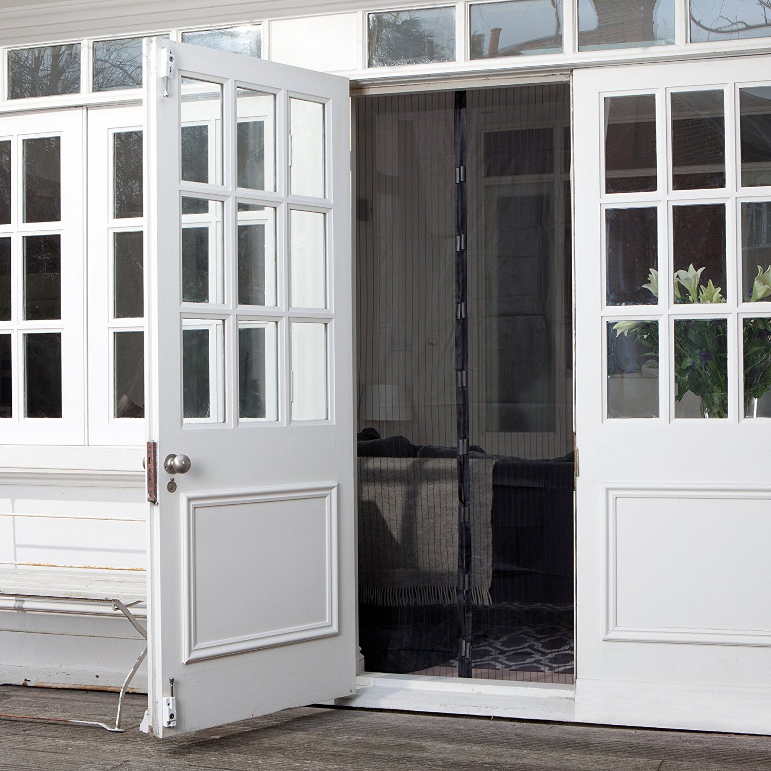 GWUK Large Double Door Mesh Insect Screen – Black Universal Magnetic ...