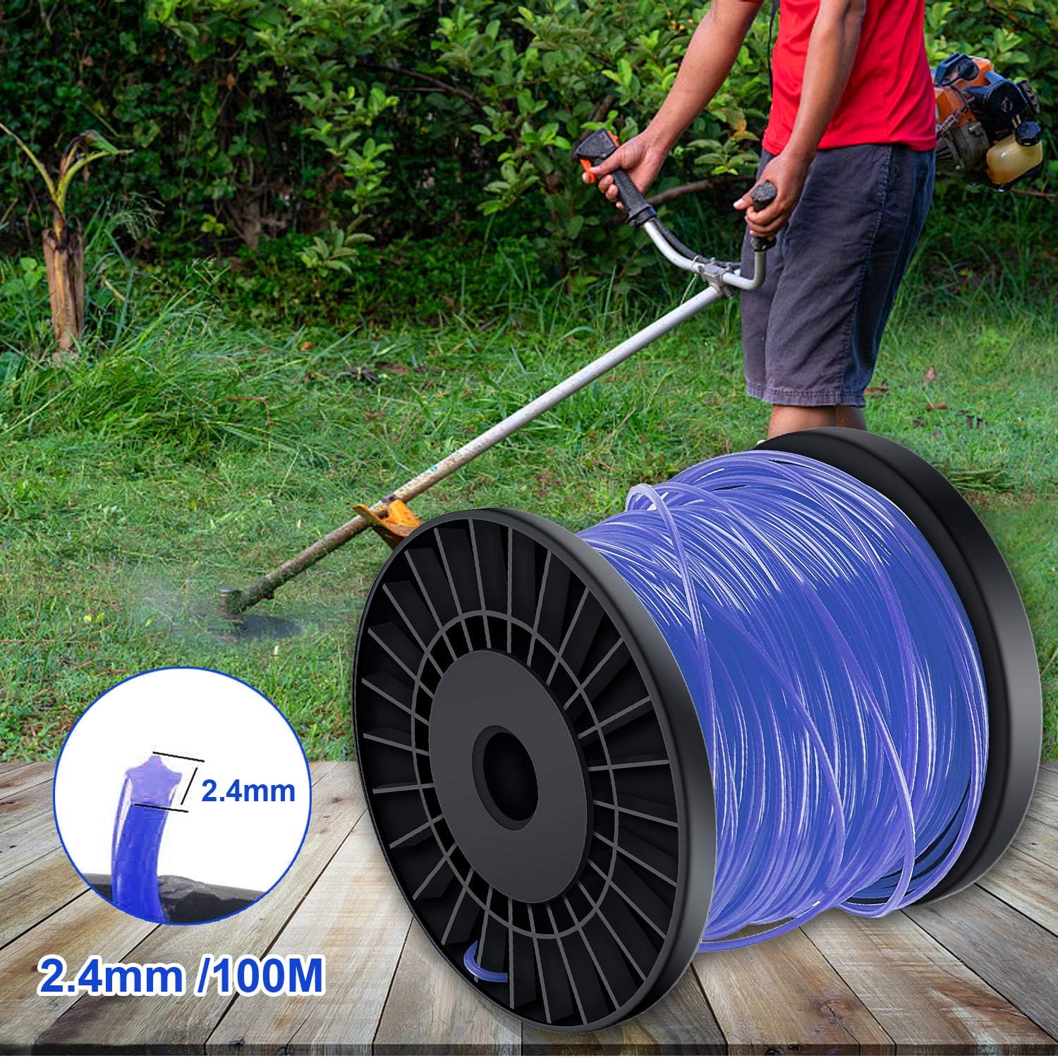 Accessoires pour outillage de jardin Jardin Forever Speed Bobine de tondeuse Fil de coupe rond ...