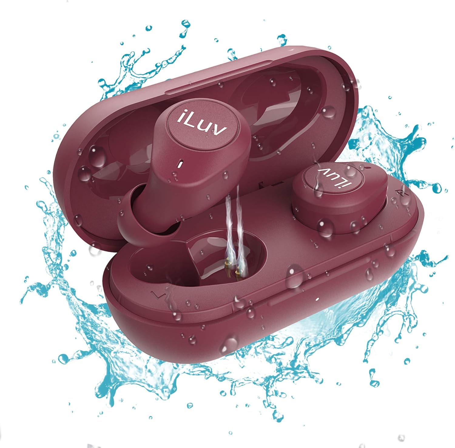 Amazon.com: iLuv TB200 Crimson Red True Wireless Earbuds Cordless in ...