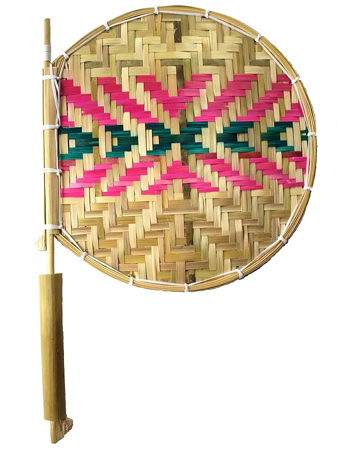 Buy Das Departmental Store Bamboo Hand Held Fan (stick: 16 inch, pankha ...