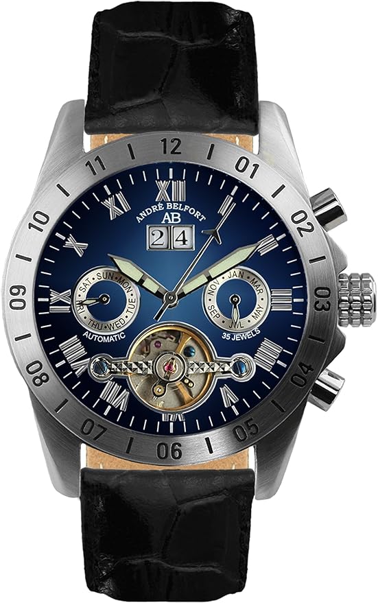 André Belfort Men's Galactique Watch 410016 Blue: Amazon.co.uk: Watches