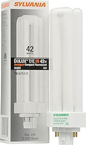 Sylvania 20890 Compact Fluorescent 4 Pin Triple Tube 4100K, 42-watt , Cool White - Compact ...