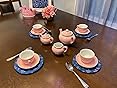 Amazon.com: Children's Porcelain Play Tea Set - 13pcs, Light Pink ...