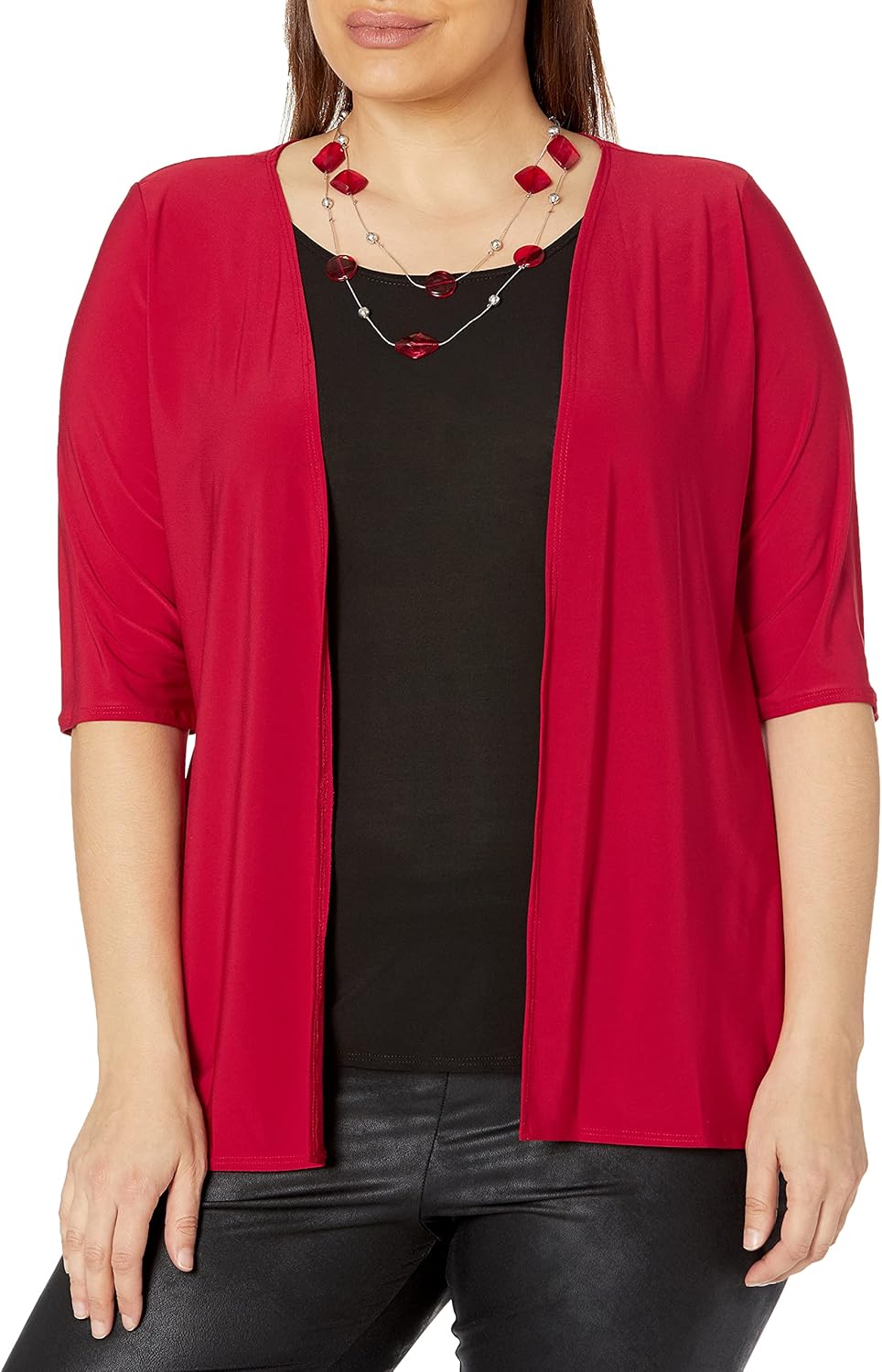 Star Vixen Women's Plus-Size 2-Tone Twofer Top with Necklace at Amazon ...
