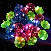Amazon.com: 24 Pieces: Light Up Mini Spinning Tops - LED Flashing Bulk ...