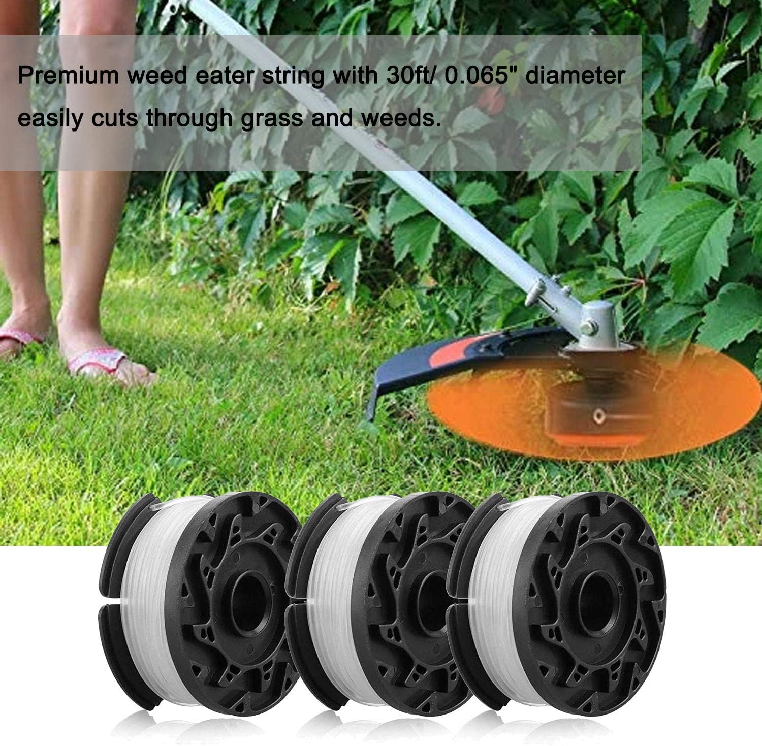 Strimmer Spool Line for Black & Decker AF-100 trimmer line Replacement Part, 30ft 0.065 ...