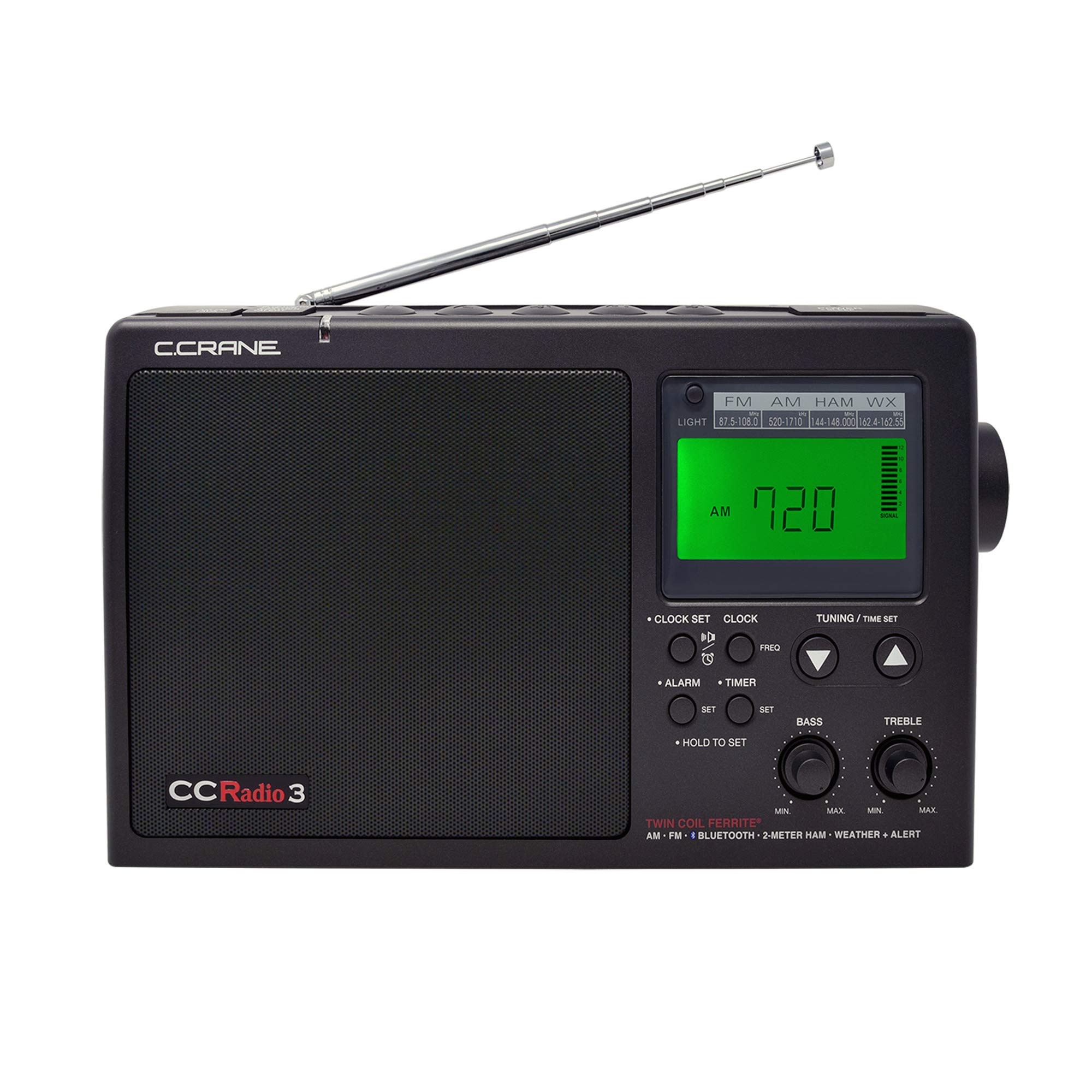 C. Crane CCRadio 3 Long Range Reception AM, FM, NOAA Weather Plus Alert ...