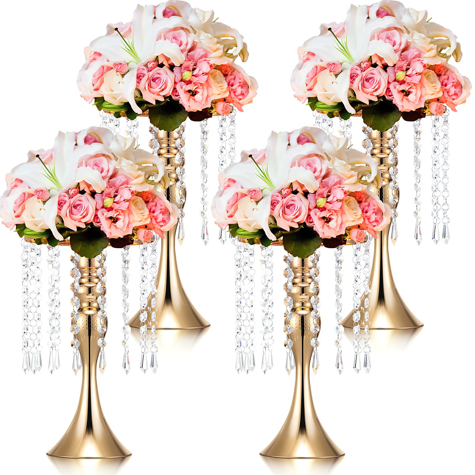 Unittype Wedding Centerpieces for Tables 13.4 Inch Tall, Crystal Flower ...