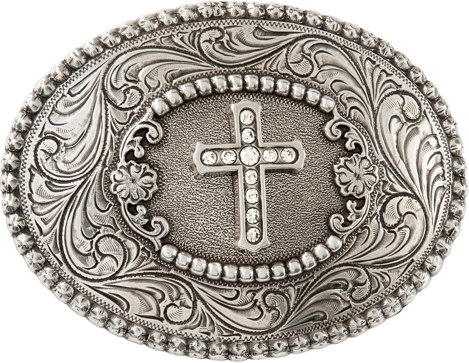 Nocona Women's Rhinestone Cross Belt Buckle Silver One Size at Amazon ...