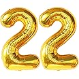 Amazon.com: KatchOn, 22 Balloon Number Gold - 40 Inch | 22 Number ...
