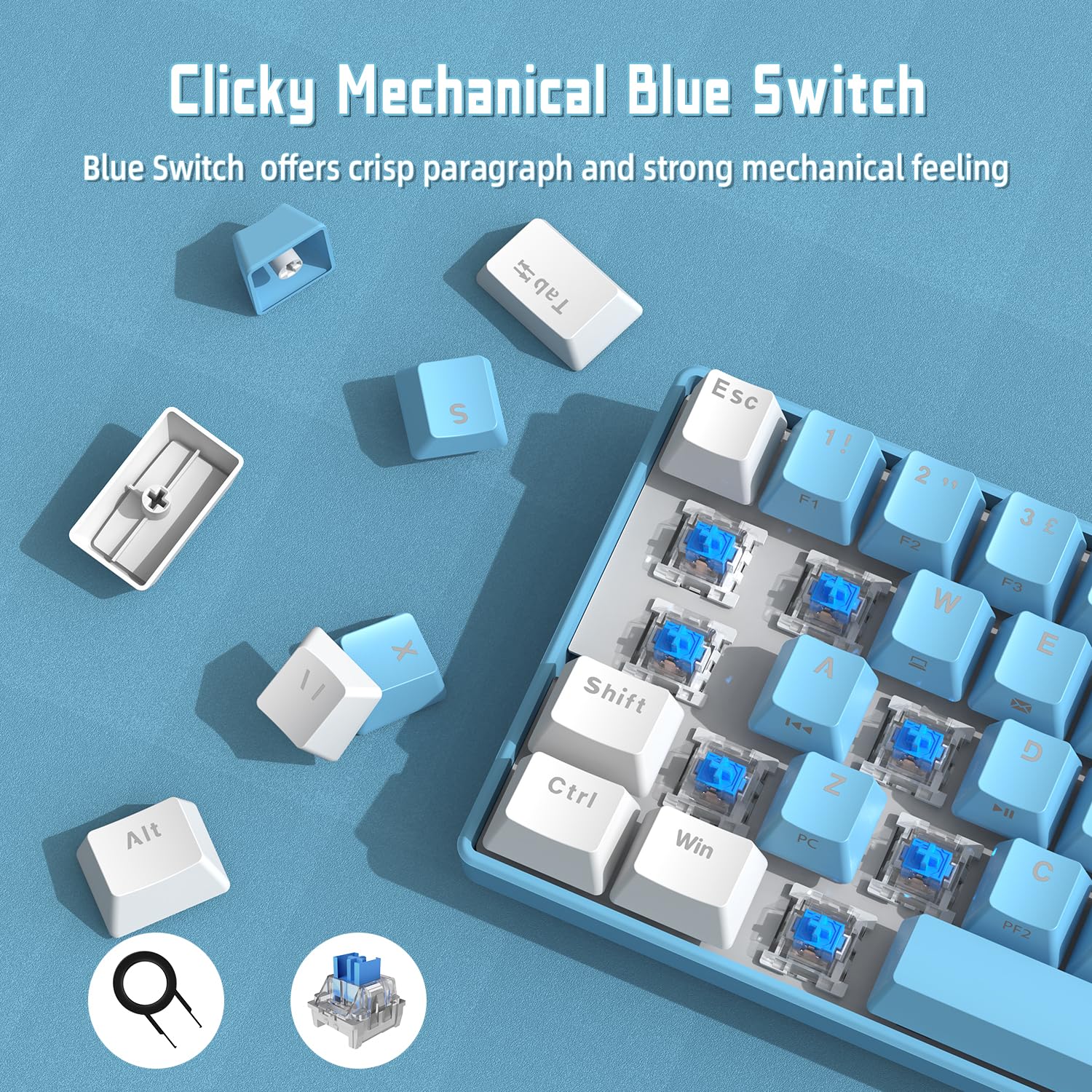 Mua UK Layout 60 Percent Gaming Mechanical Keyboard, 62-Key Wired ...