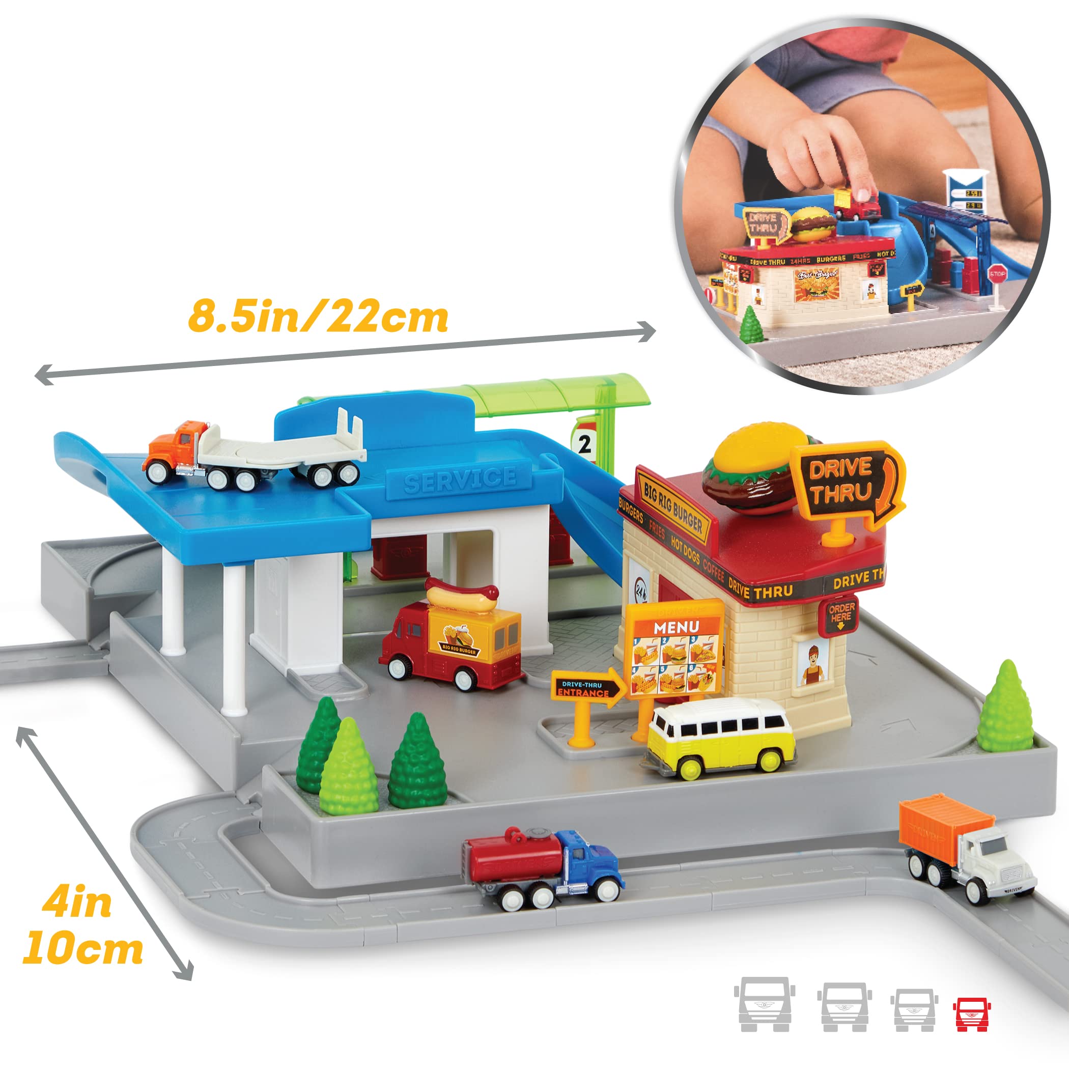 Mua Driven by Battat – 25pc Drive-Thru Playset – Mini Car Track Set ...