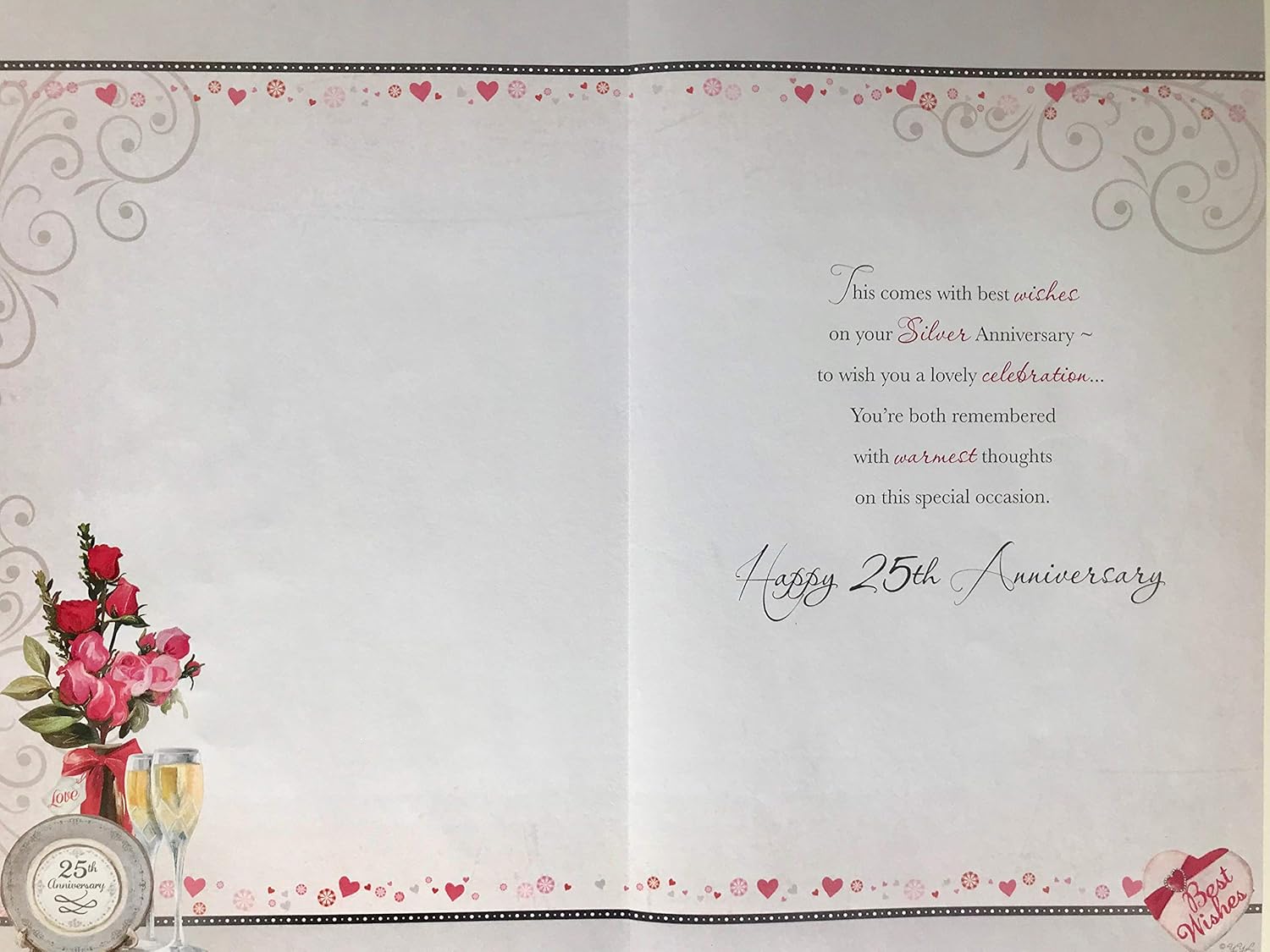 Silver Anniversary Congratulations Card – 25 Years with Keepsake Card ...