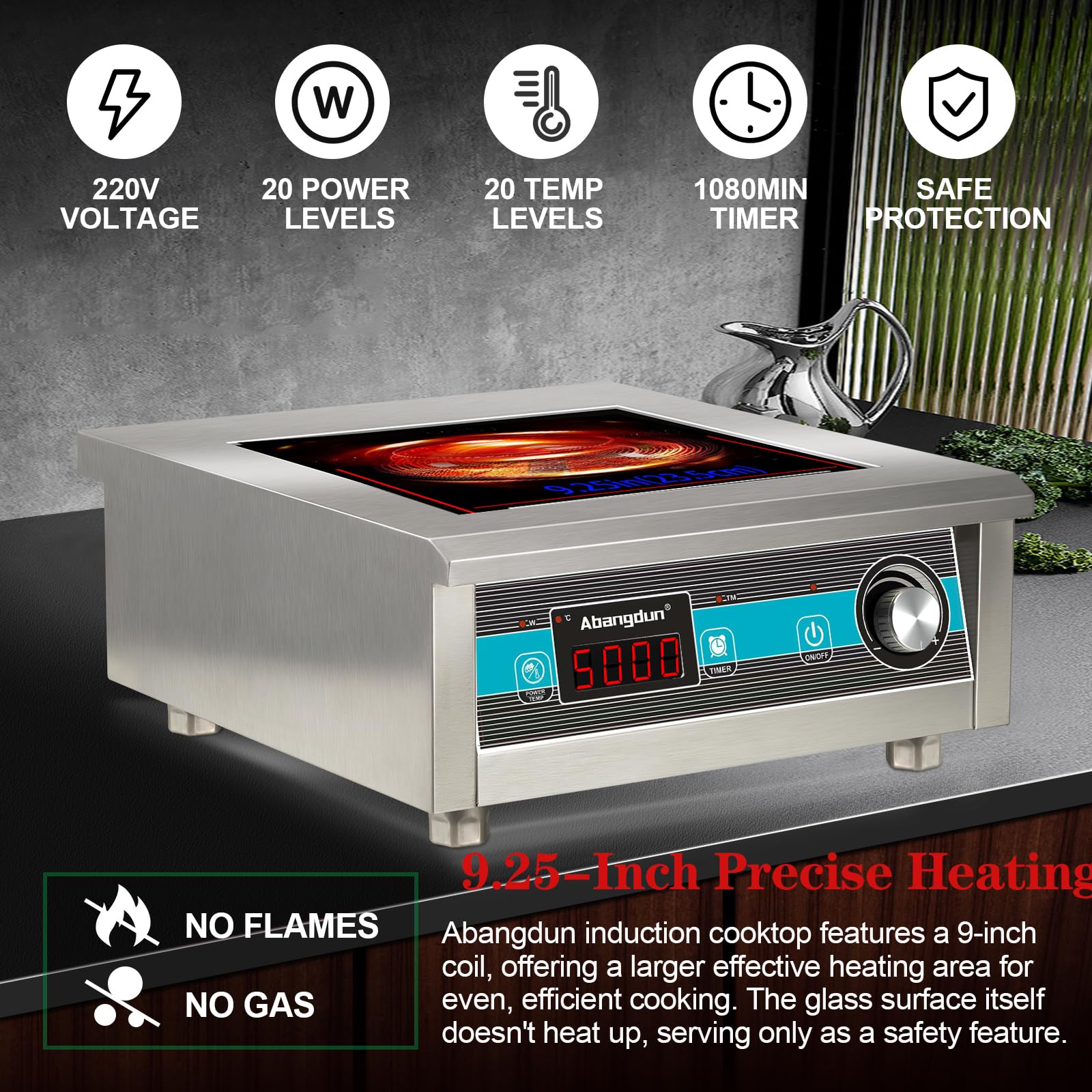 Mua Abangdun Commercial Induction Cooktop 5000W/190V~275V Commercial ...