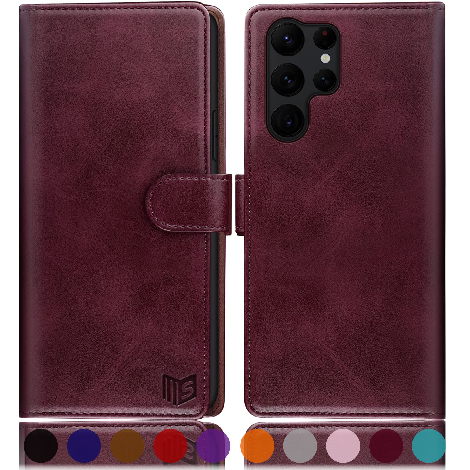 SUANPOT for Samsung Galaxy S23 Ultra Wallet case with RFID Blocking Credit Card Holder,Flip Book ...