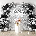 Amazon.com : COKAOBE Silver Shimmer Wall Backdrop, 48PCS Square Sequin ...