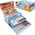 Amazon.com: Bluey Kids Art Supplies Set, Painting Drawing Kit Crayons ...