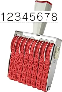 Amazon.com : 8 Digit Rubber Number Stamp, Rotating Stamp - Typeface ...