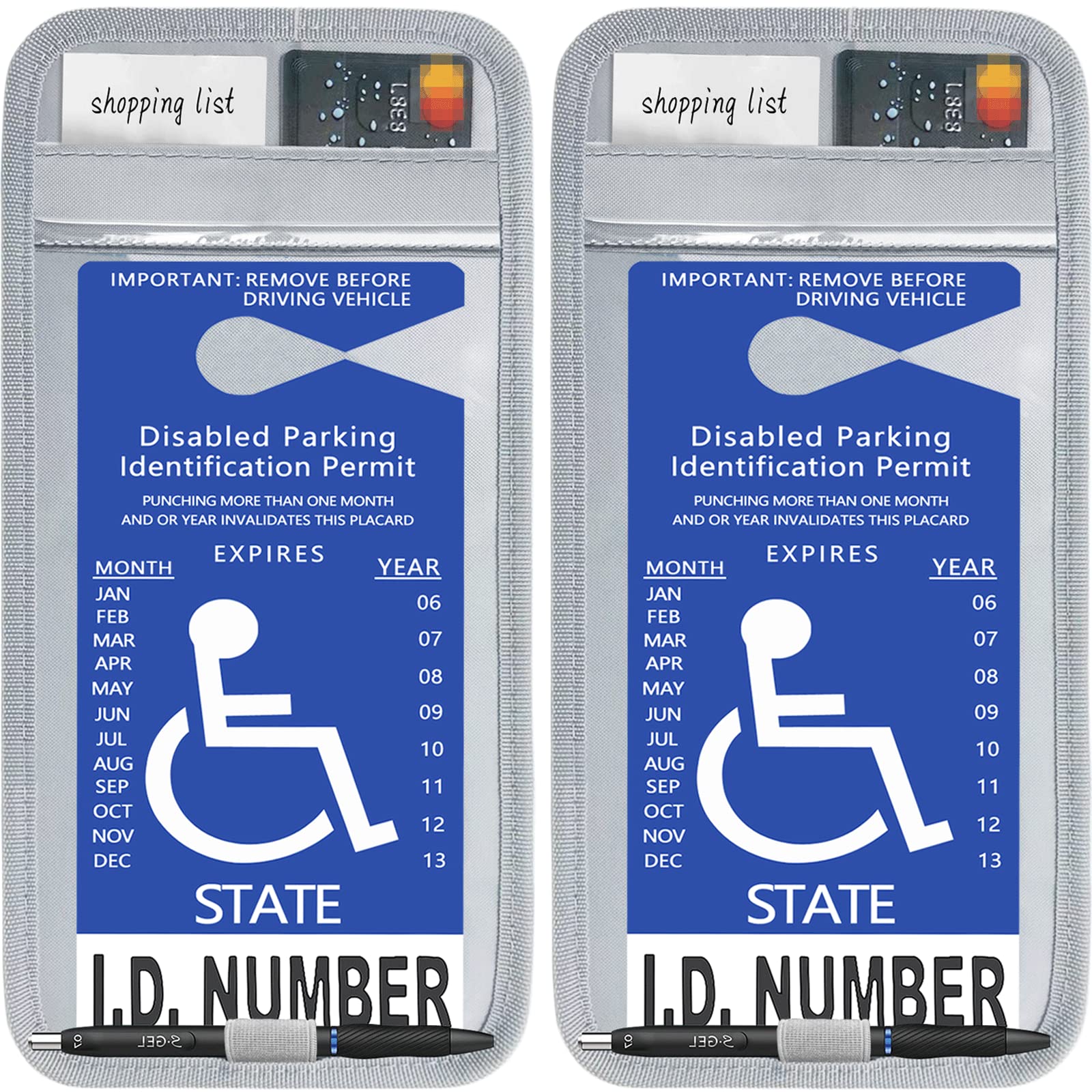 lofrcin Handicap Placard Holder for Auto, 2 PCS Gray Visor Placard ...