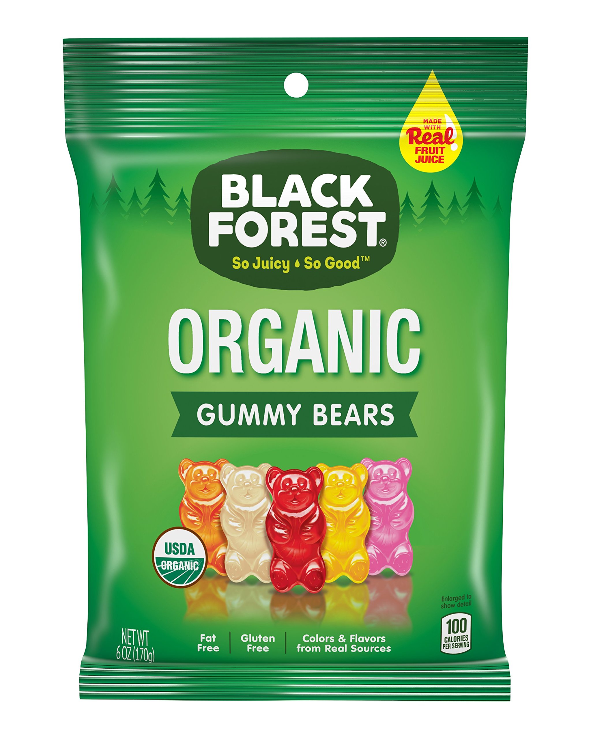 Amazon.com : Black Forest Organic Gummy Worms Candy, 6 Ounce Bag, Pack ...