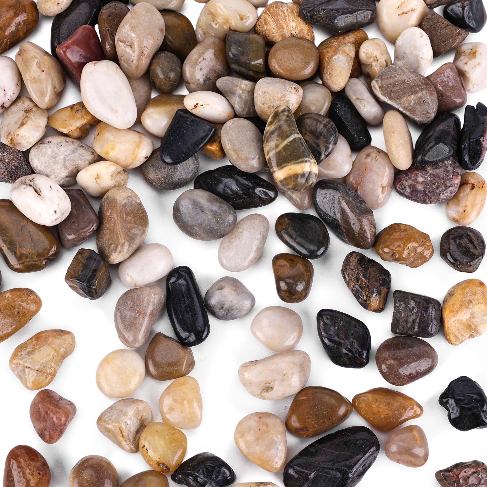 JOHOUSE 5.5LB Pebbles for Plants, Pebble Rocks River Rocks Fish Tank ...