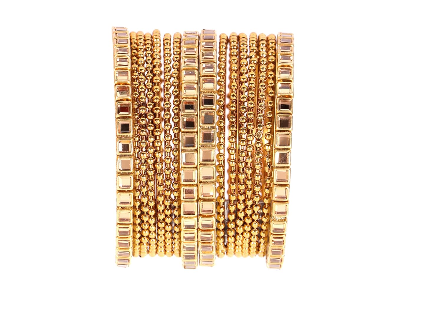 Buy Honbon Metal Bangles for Women and Girls Golden Chudi & Kangan ...