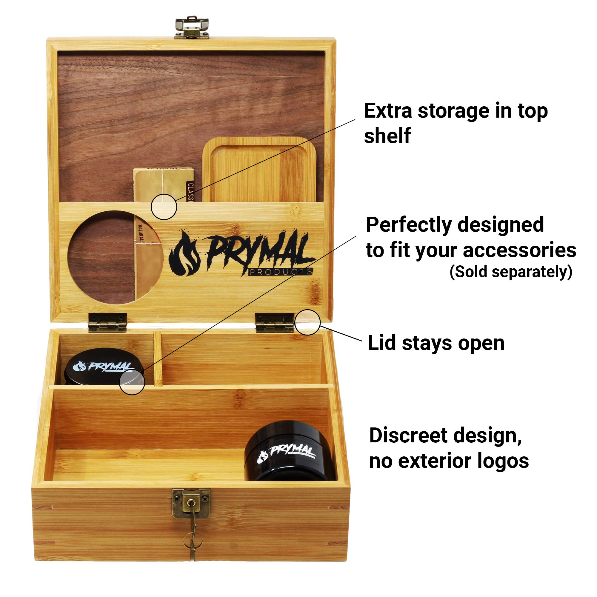Extra Large Stash Box With Lock and Key, Tray and Smell Proof Pouch Set ...