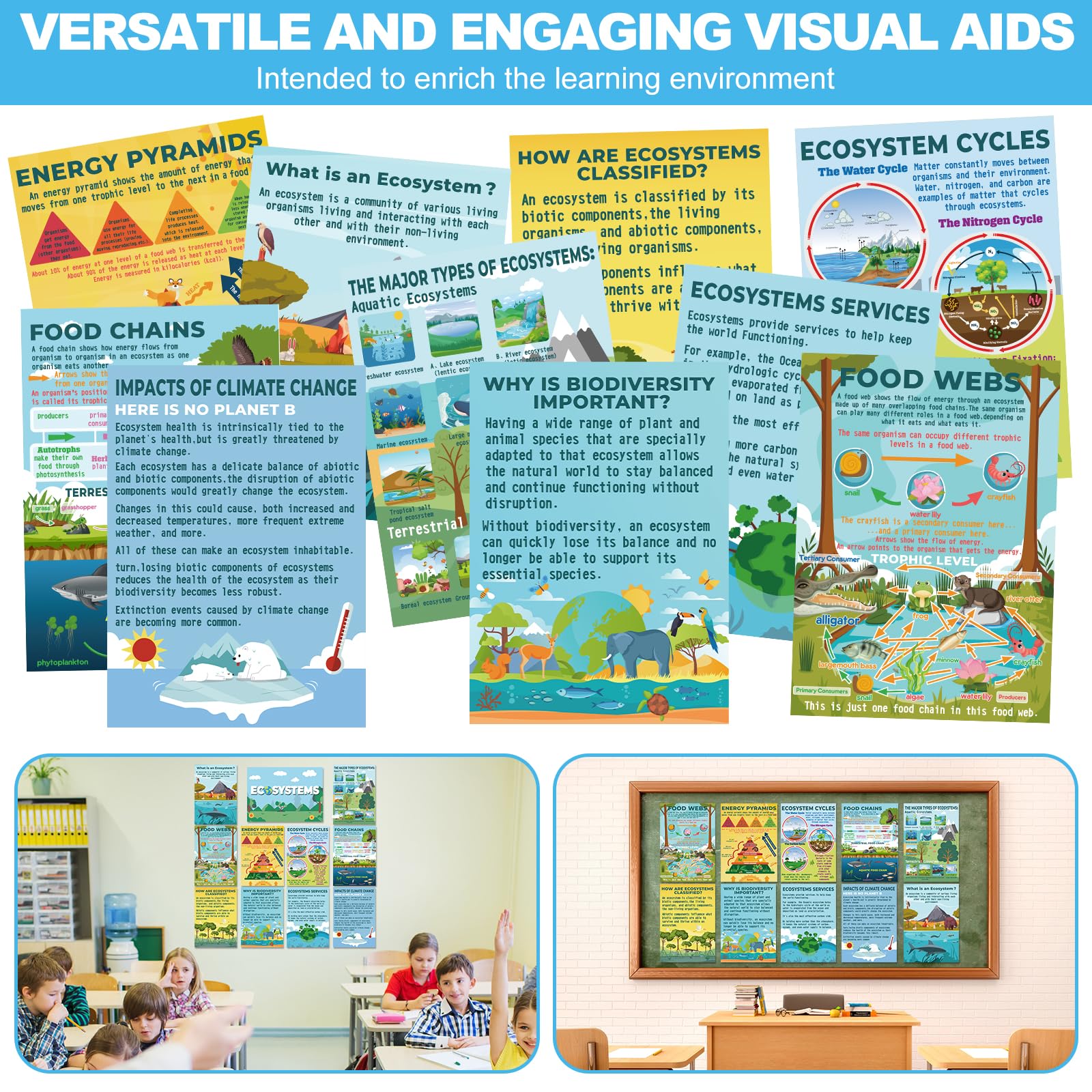 Mua Pasimy 11 Pcs Science Posters for Classroom Ecosystems Teaching ...
