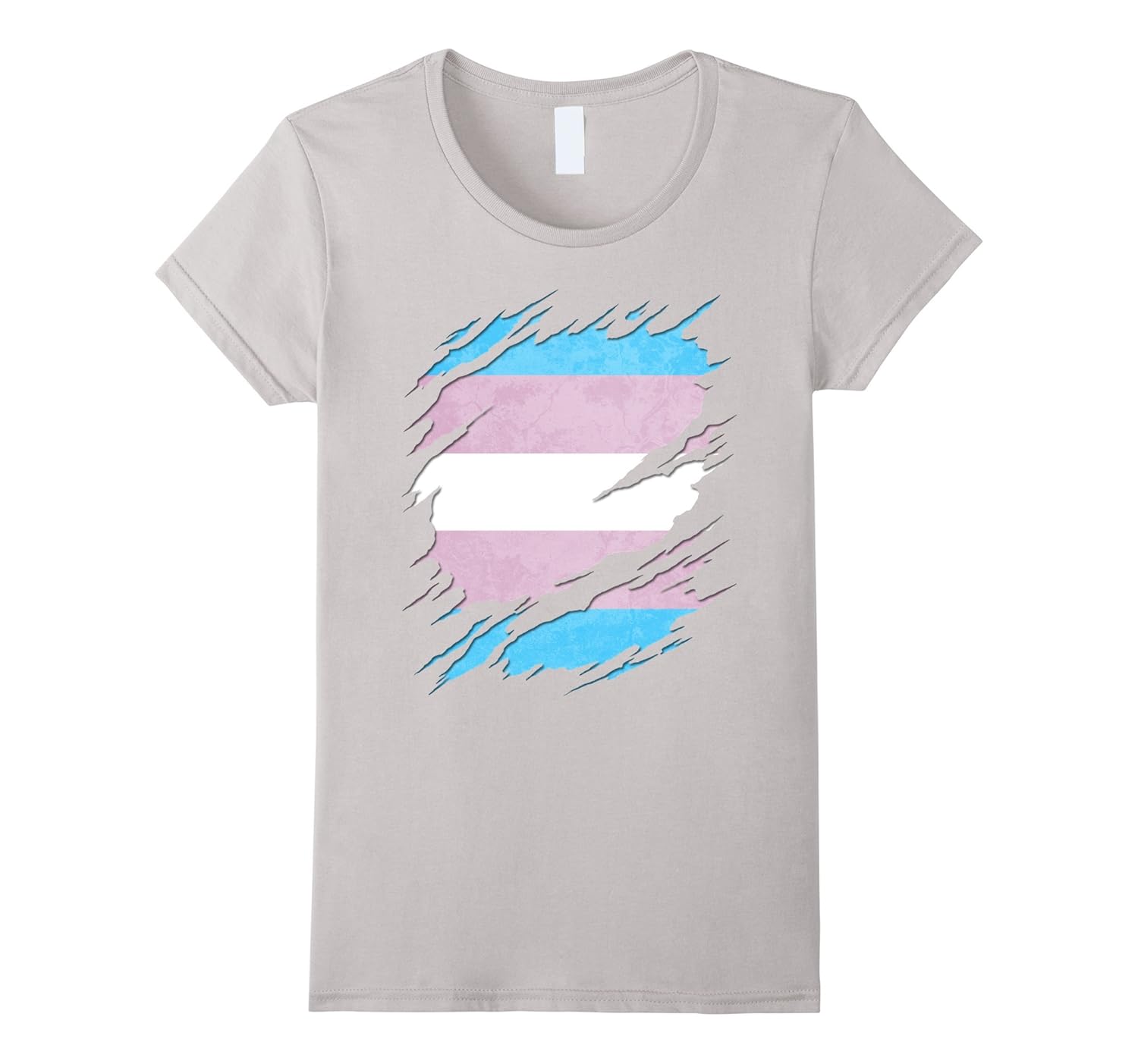 Transgender Pride Flag Ripped T-Shirt-4LVS
