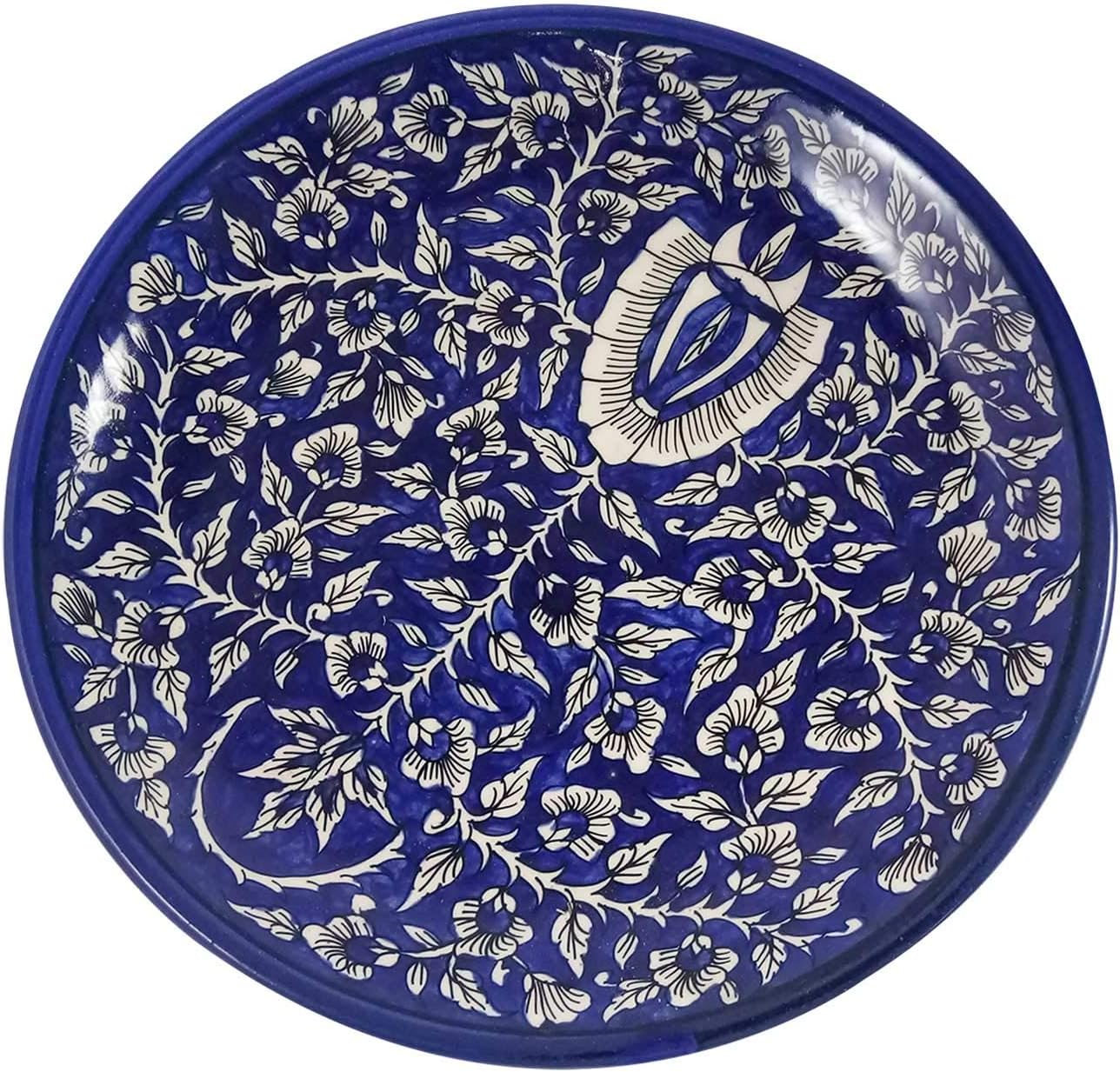 India Meets India Hand Painted Ceramic Art Salad/Snacks Serving Platter ...