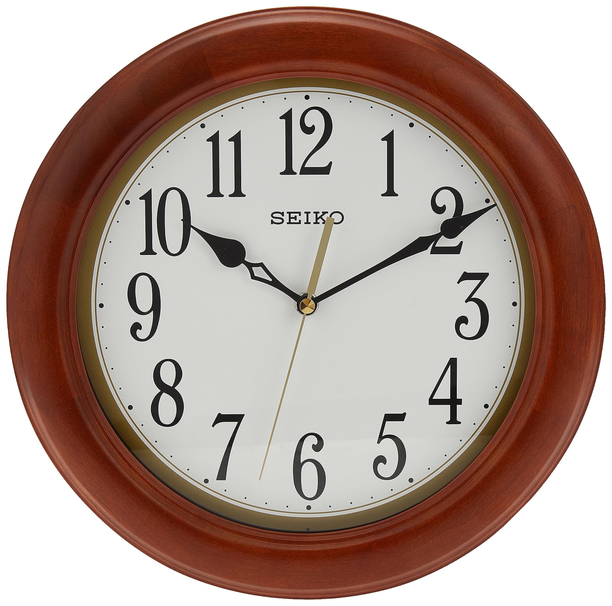 Mua 12 Inch Round Wood Classic Wall Clock, White,Brown trên Amazon Mỹ ...