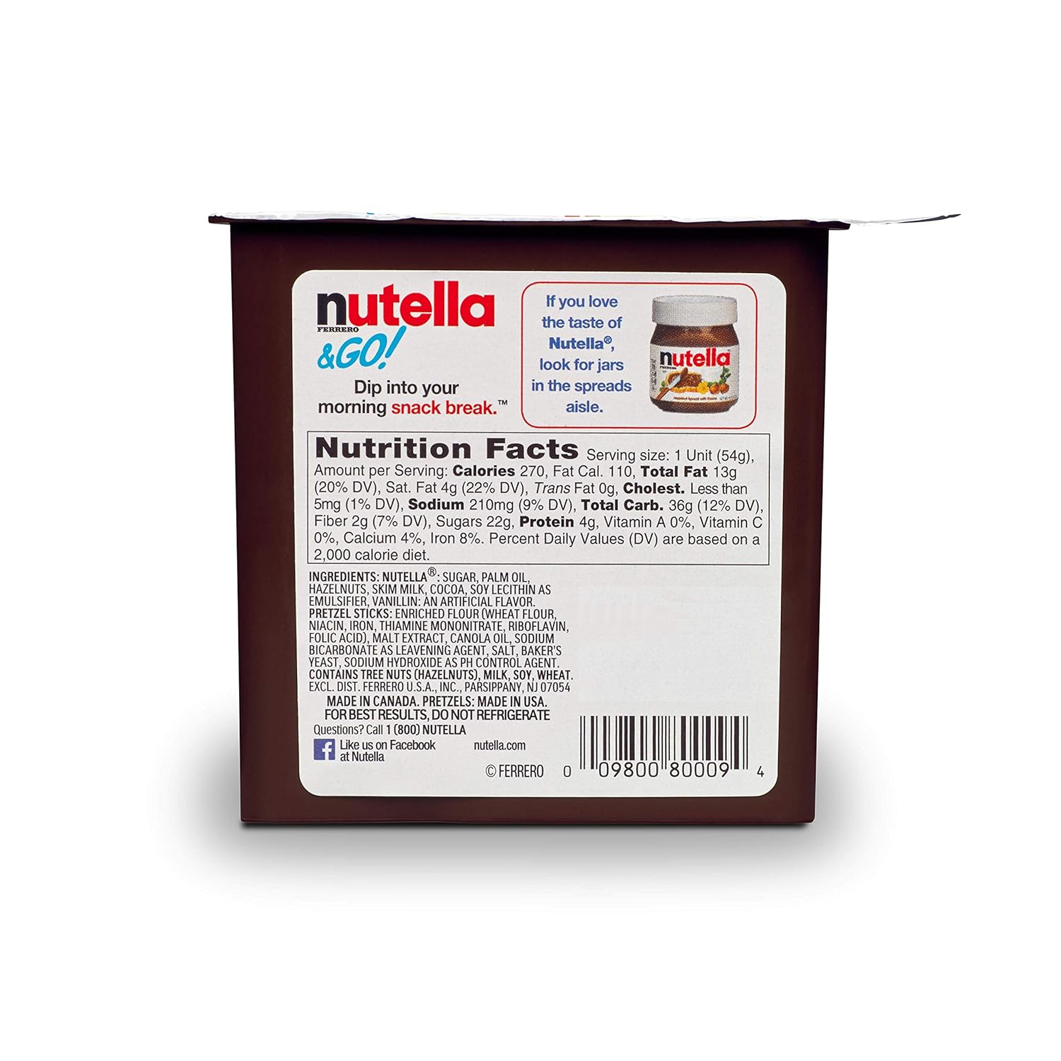 Nutella And Go Nutrition Label | Besto Blog